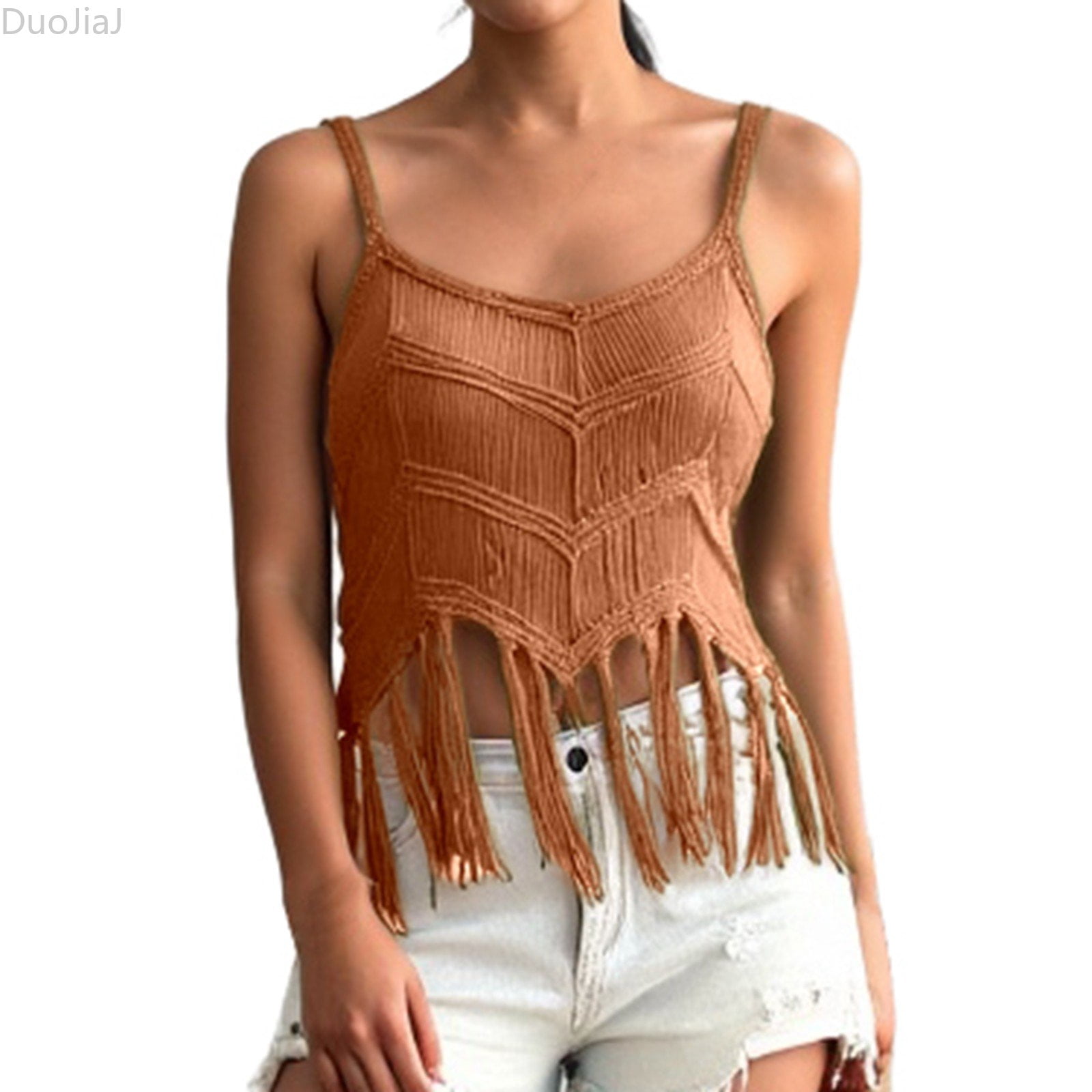 DuoJiaJ Women's Knit Sweater With Fringe And Cutouts Stylish And ...