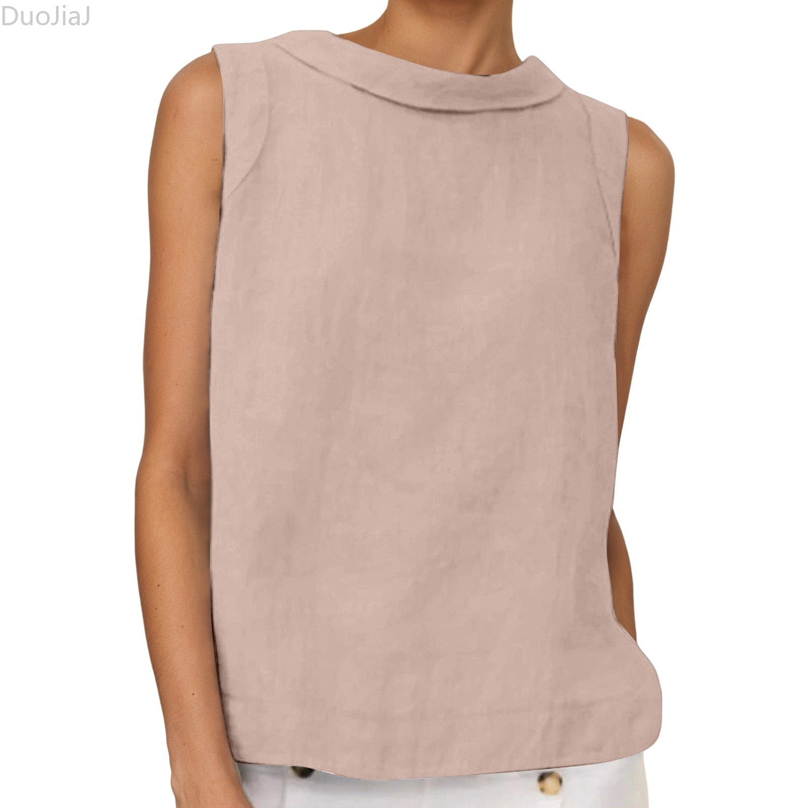DuoJiaJ Women's Tanks And Sleeveless Style Linen Shirts For Women ...