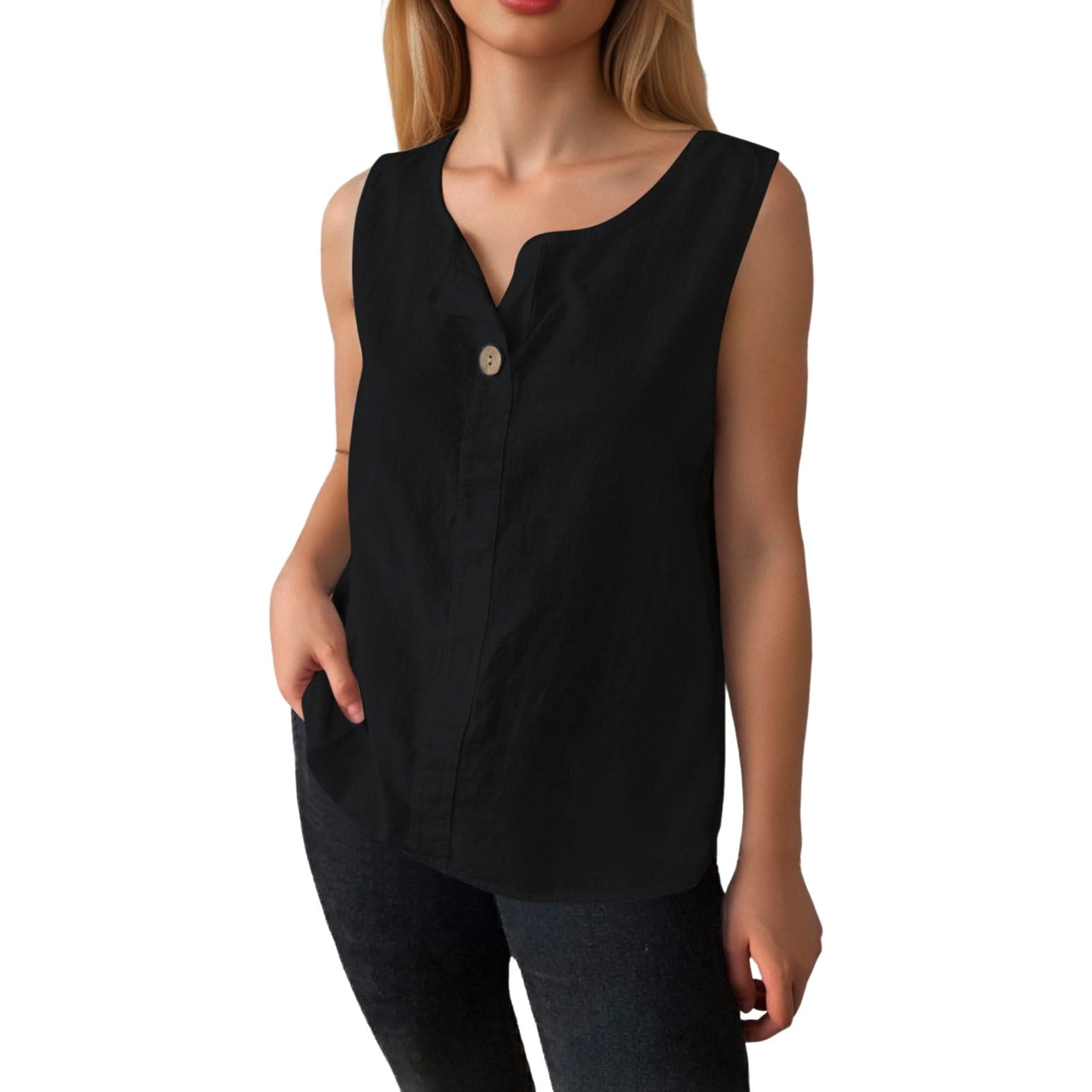 DuoJiaJ Women's V Neck Button Down T Shirt Casual Summer Top Plus Size ...