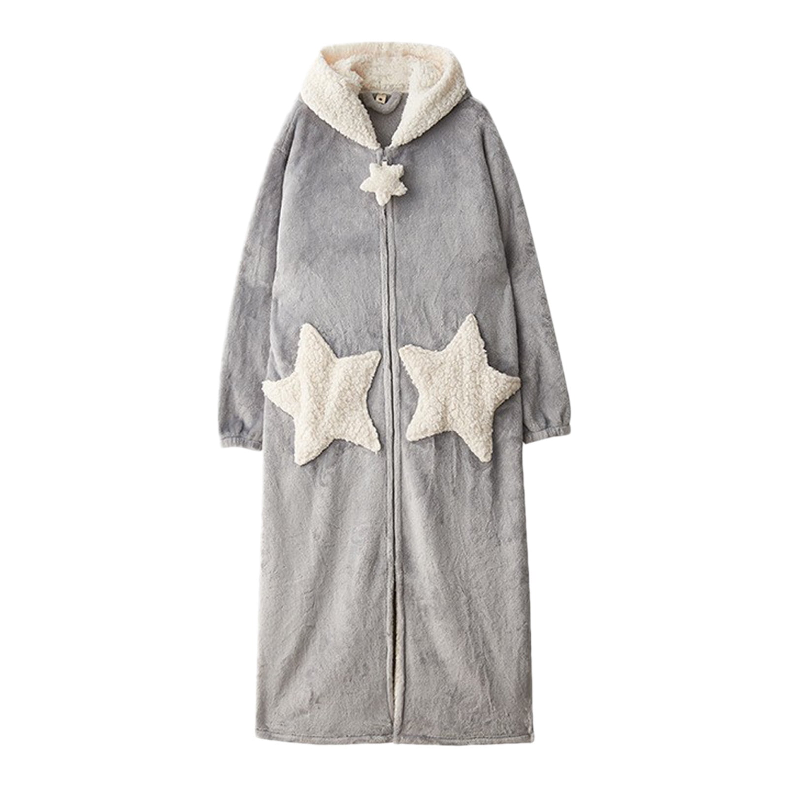 DuoJiaJ Womens Robe Soft Plush Bathrobe Fluffy Cute Long Coat Nightgown ...