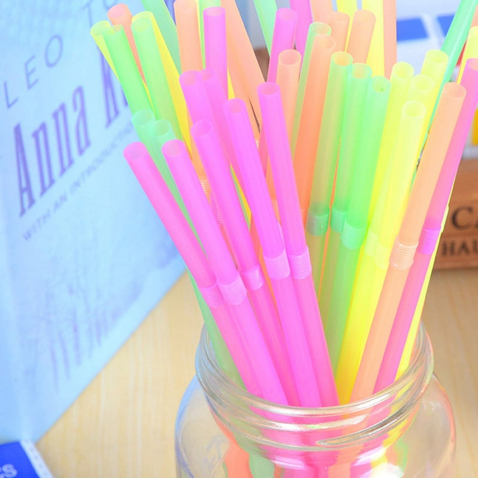 Duochuang Fluorescent Bendable Drinking Straws Disposable Beverage ...