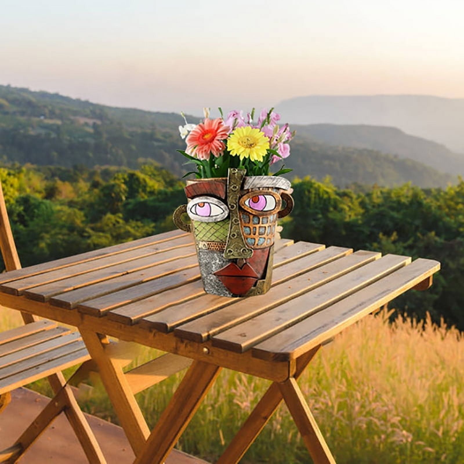 Duochuang Handmade Brutalist Beauty Face Flower Pot Head Planter Resin ...