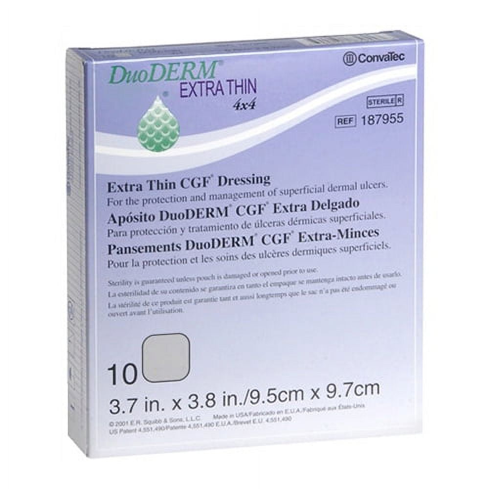 Duoderm Cgf Extra Thin Dressing 4 Inches X 4 Inches - 10 Per Pack, 3 ...