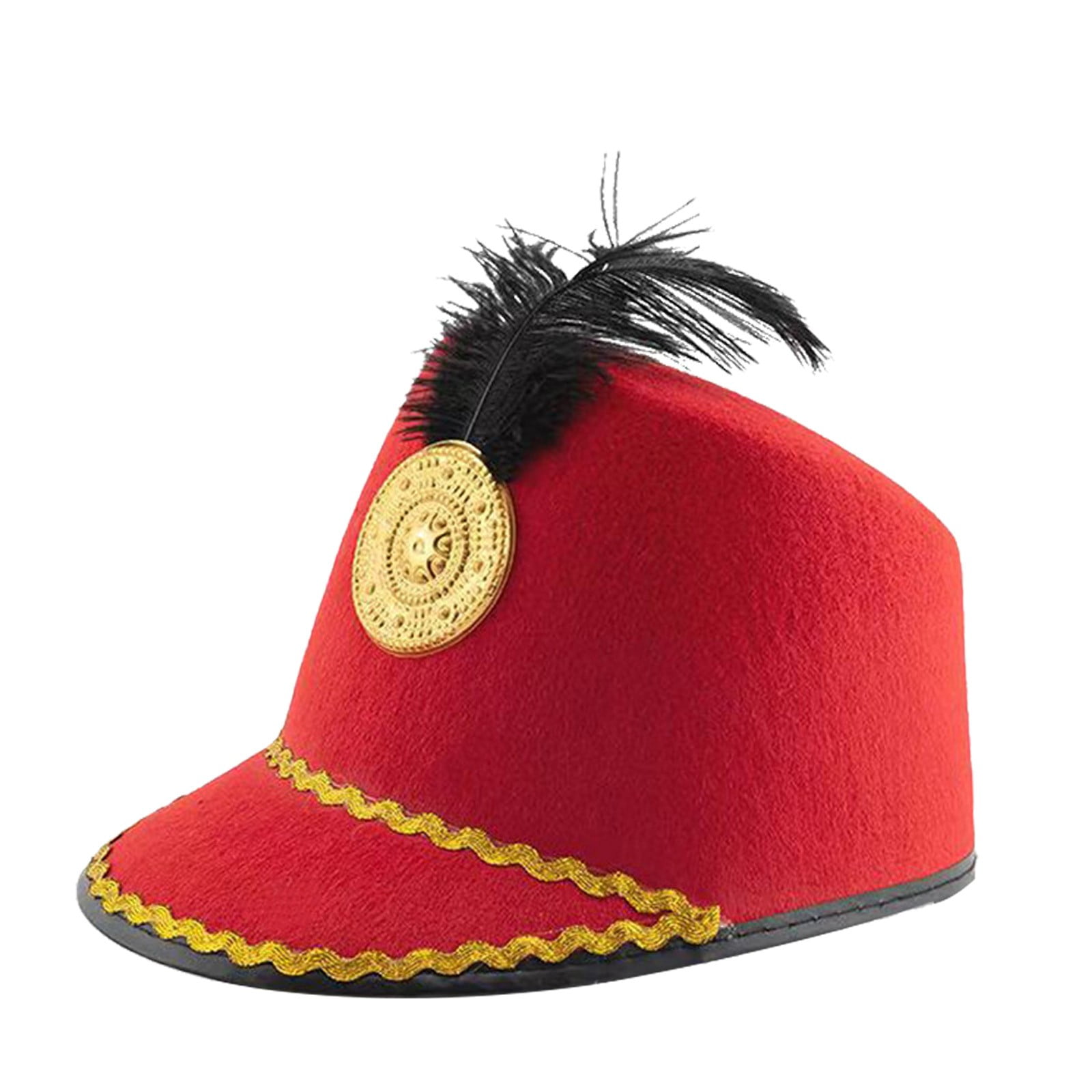 Duoif Hats for Men Hat with Feather Hat Cos Honor Guard Hat Drum High ...