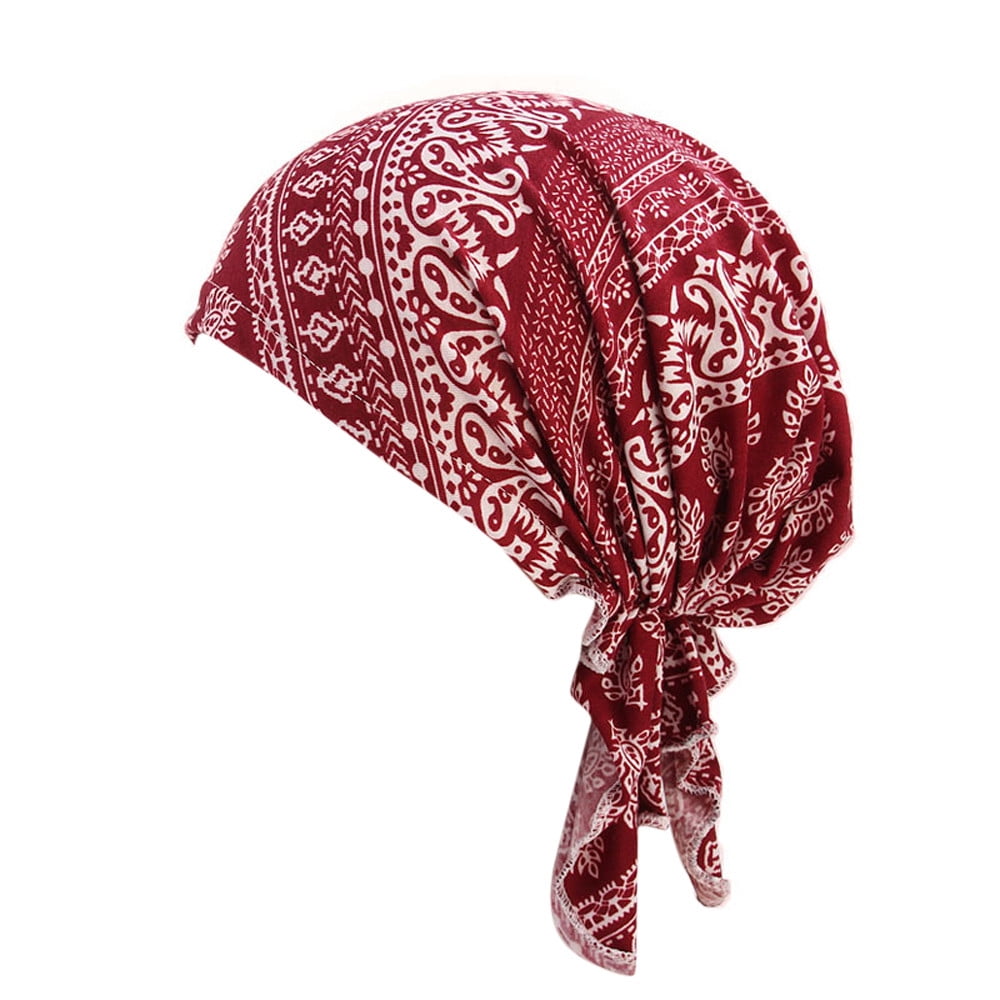 Duoif Hijab Turbans for Women, Women Ruffle Hat Turban Head Wrap Cap ...