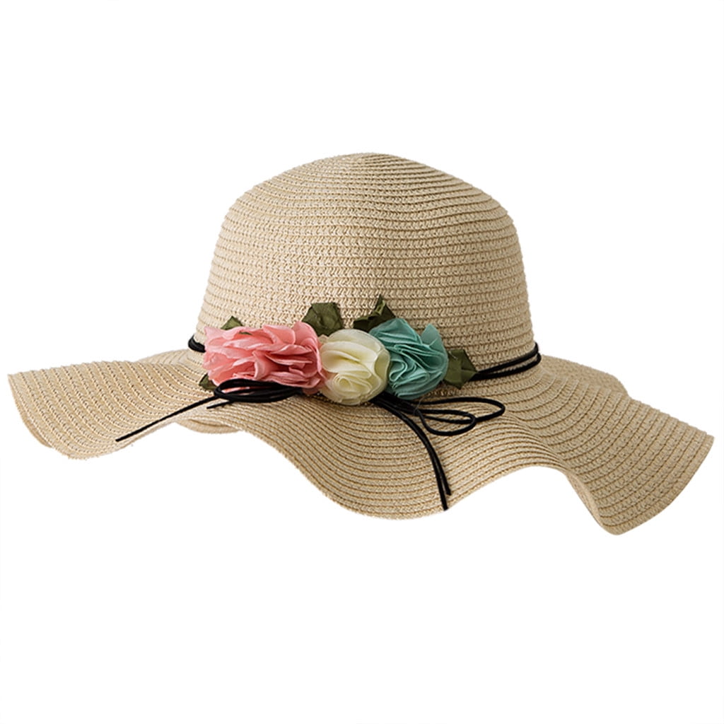 Duoif Sun Hats for Women Hat Ladies Travel Flower Foldable Summer Beach ...