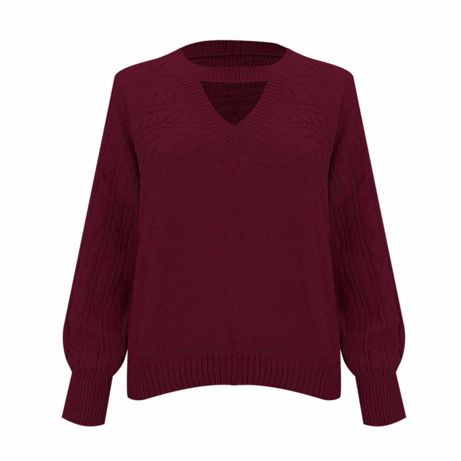 Duoif Sweaters for Women Trendy Women's Casual Long Sleeve Sweaters ...