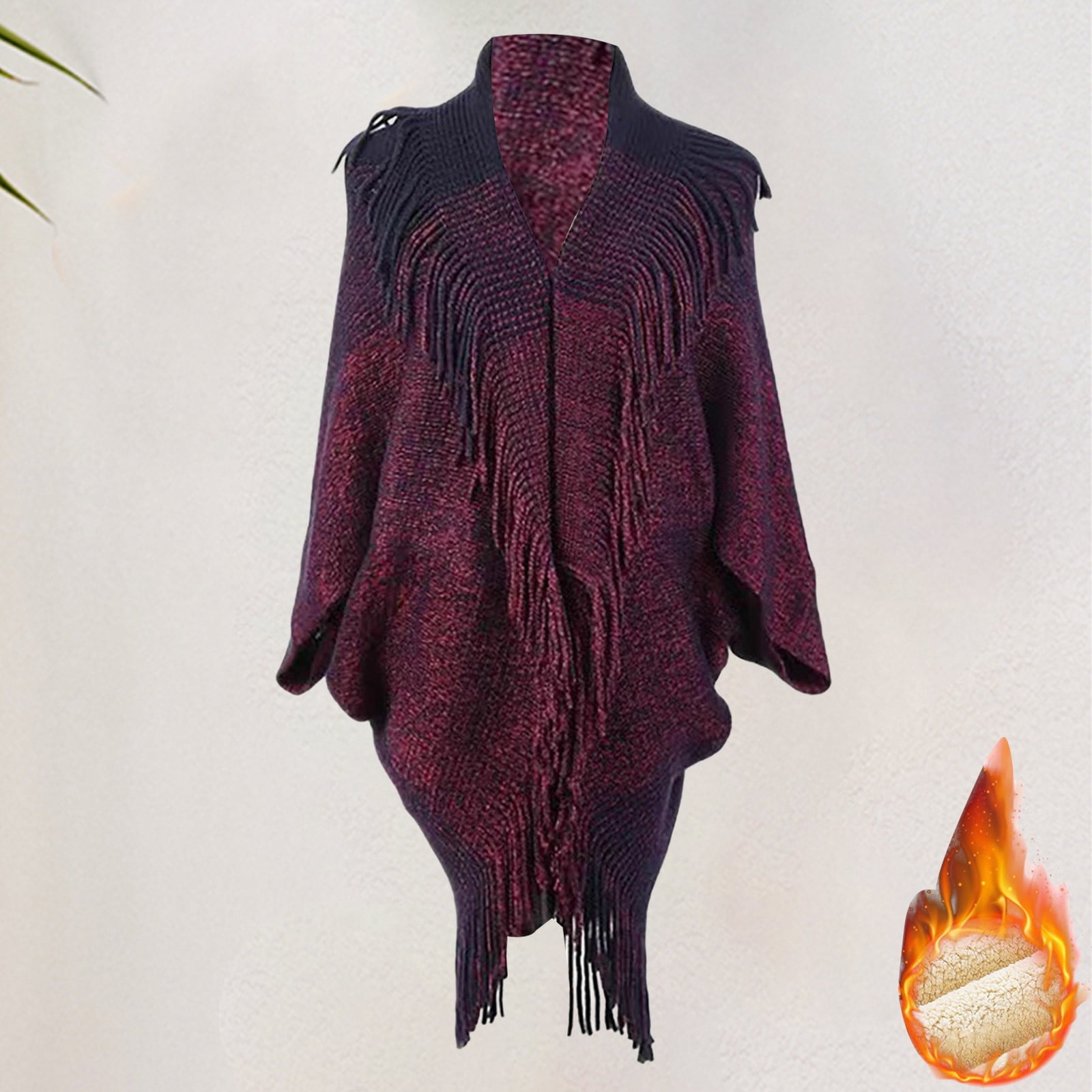 Duoif Womens Shawls, New Gradient Shawl Imitation Coat with Woolen Edge ...