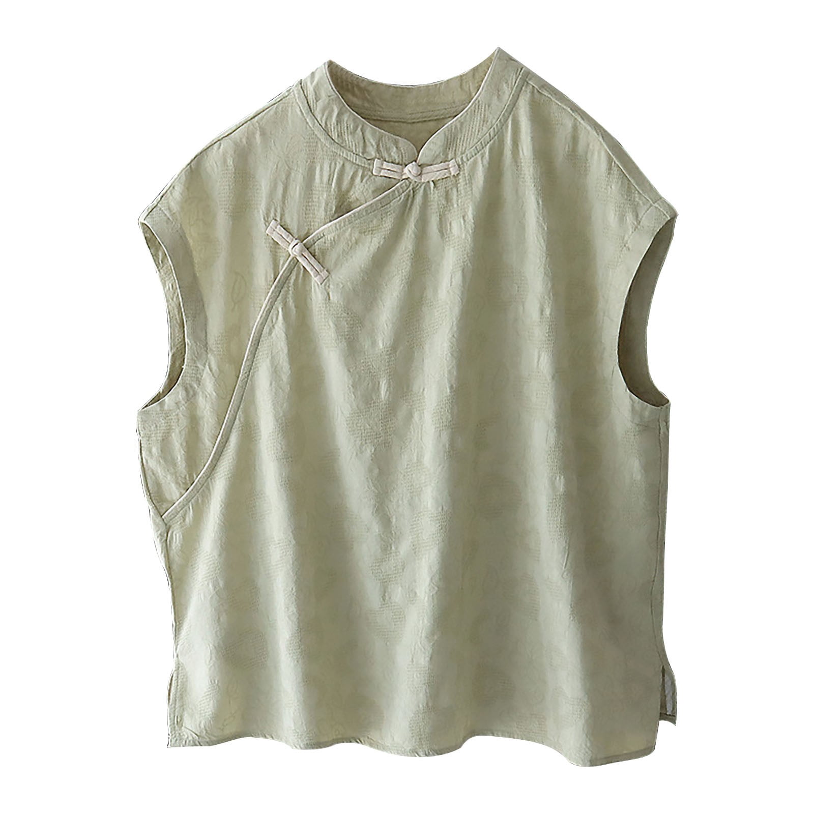 Duoif Womens Tank Tops, Retro Chinese Frog Button Tank, Loose Stand ...