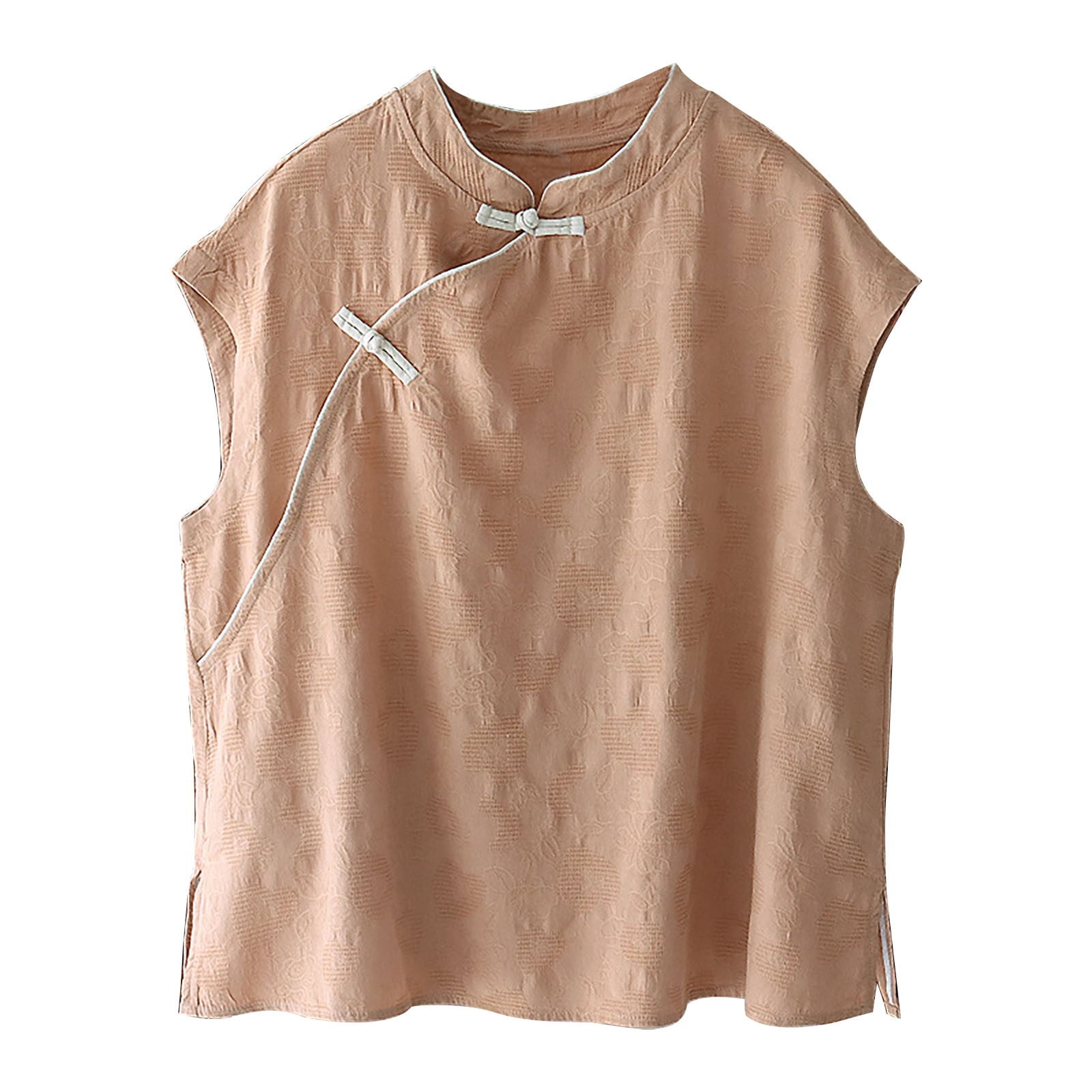 Duoif Womens Tank Tops, Retro Chinese Frog Button Tank, Loose Stand ...