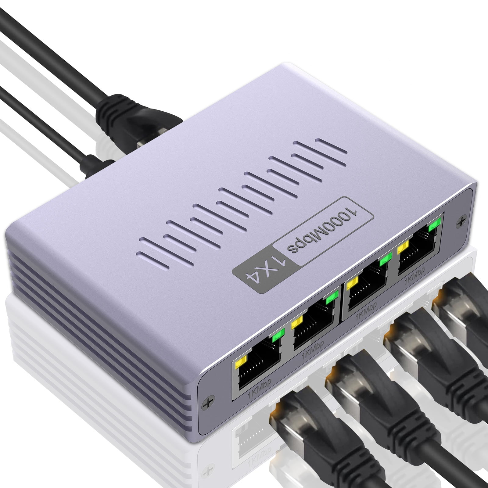 Duomigo Gigabit Ethernet Splitter 1 to 4, 1000Mbps High Speed LAN ...