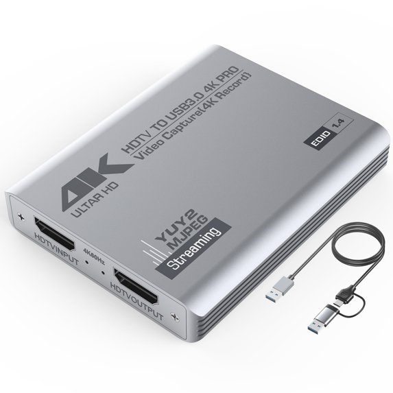 Duomigo USB 3.0 4K HDMI Video Capture Card with Loop-Out 1080P 60FPS 2K ...