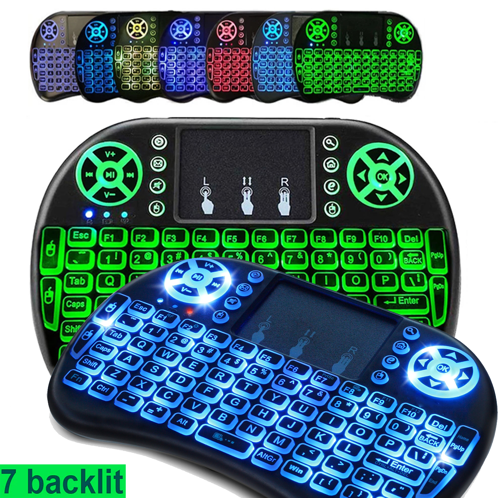 Duomishu 4-in-1 Wireless Keyboard, Mouse, Remote Control, Backlit ...