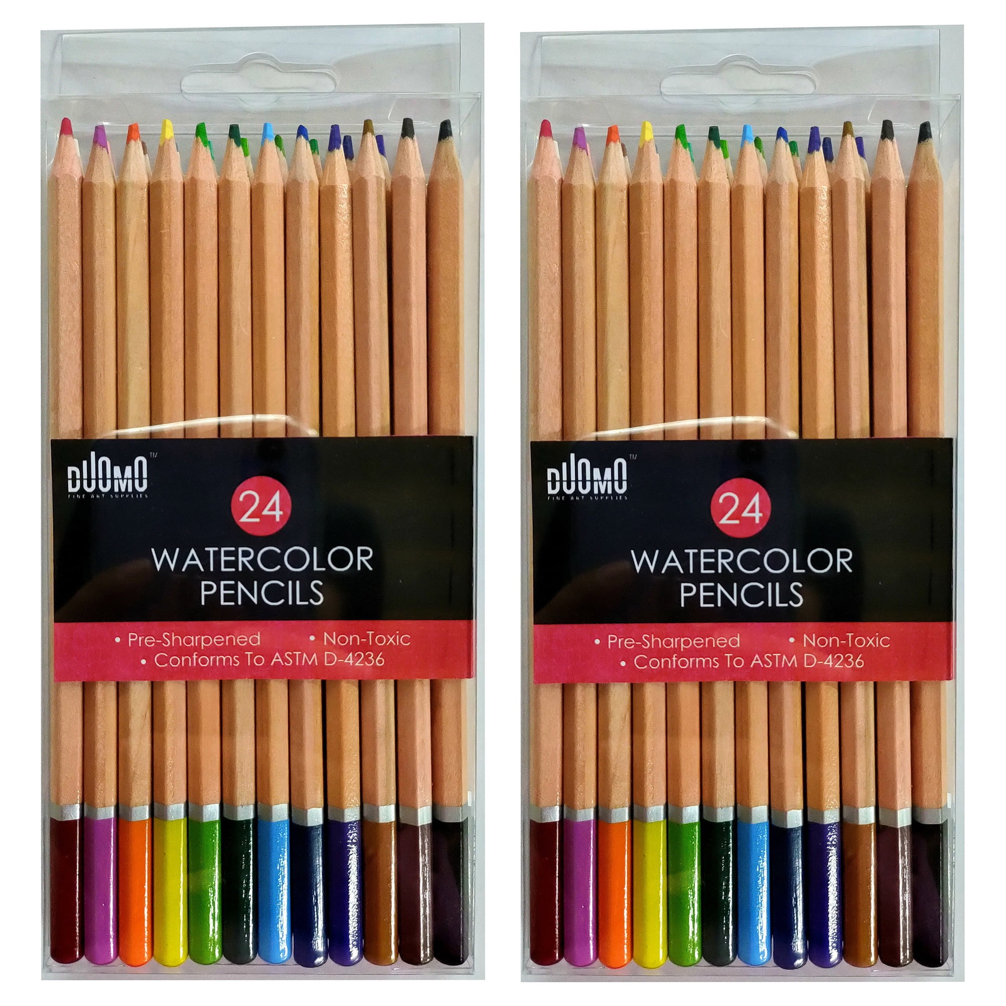 Duomo Fine Arts: Premium Watercolor Pencils, 2 Pack of 24 Pencils (48 ...