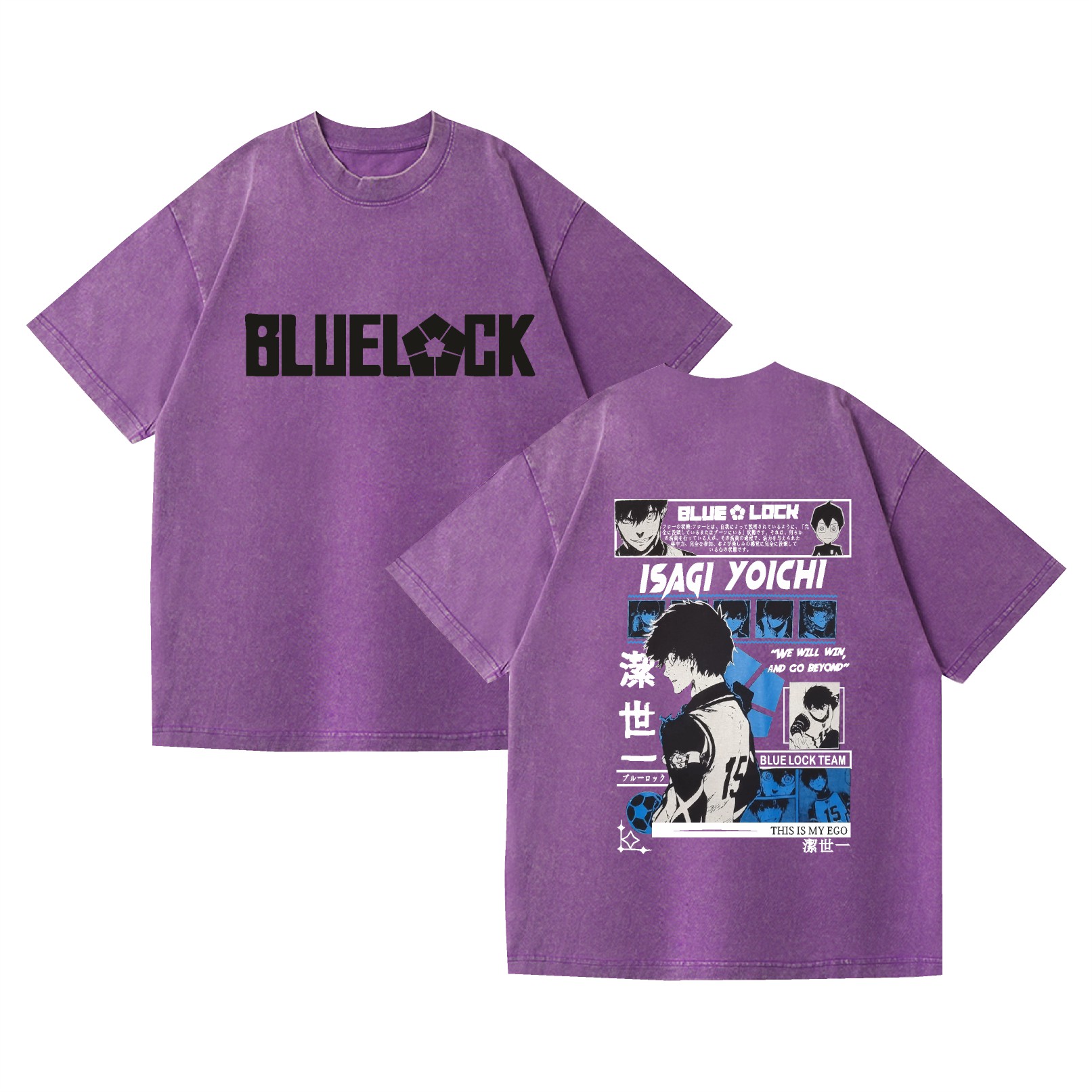 Duoxingbao American style BLUE LOCK short-sleeved cotton T-shirt new ...