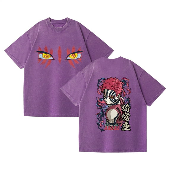 Duoxingbao Anime Demon Slayer Chiza Retro Washed Distressed Short ...