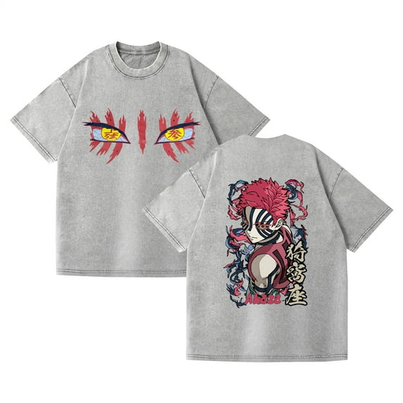 Duoxingbao Anime Demon Slayer Chiza Retro Washed Distressed Short ...