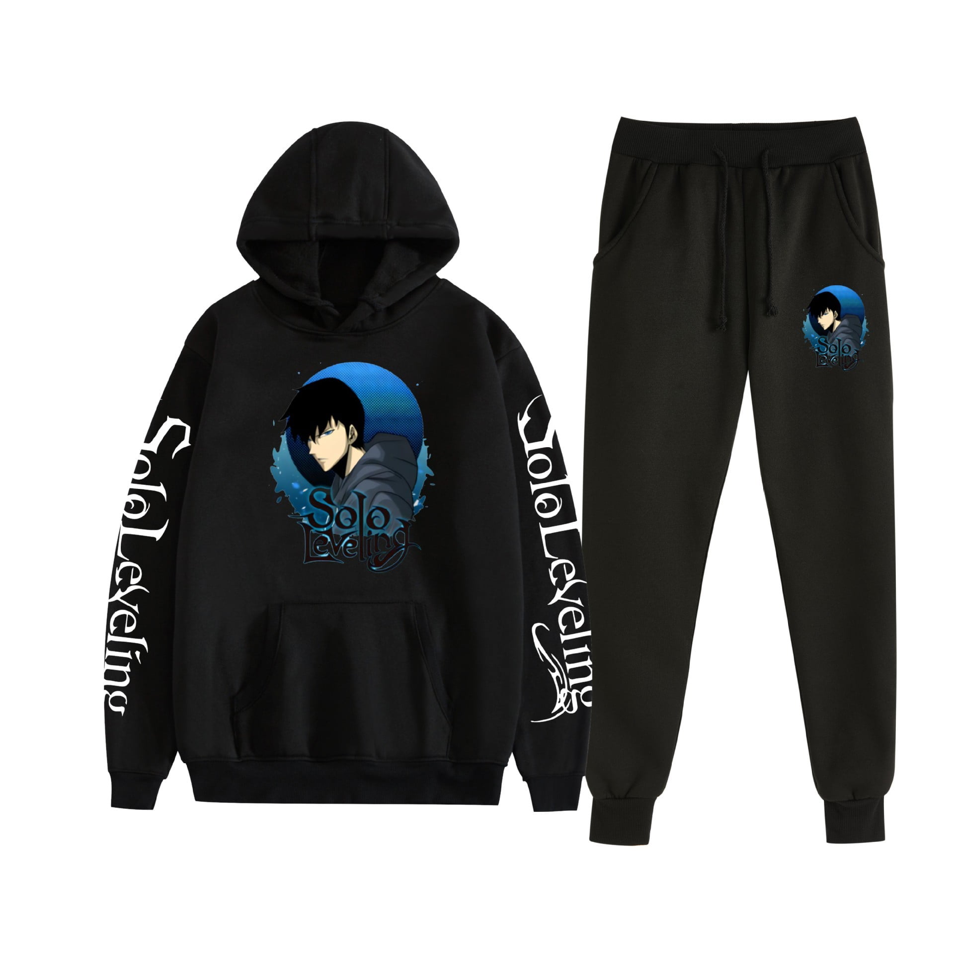 Duoxingbao Anime Solo Leveling Cross-border Couple Hoodie Jogger Pants ...