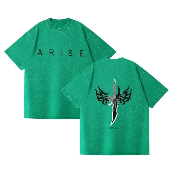 Duoxingbao Anime Solo Leveling New Washed Distressed Retro Short-Sleeve ...