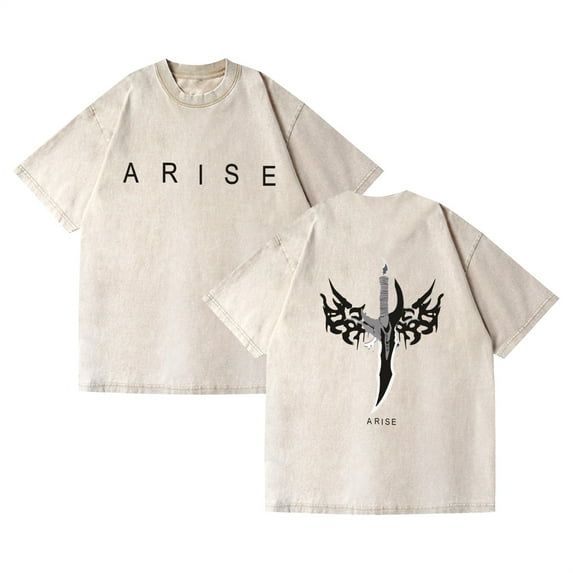 Duoxingbao Anime Solo Leveling New Washed Distressed Retro Short-Sleeve ...