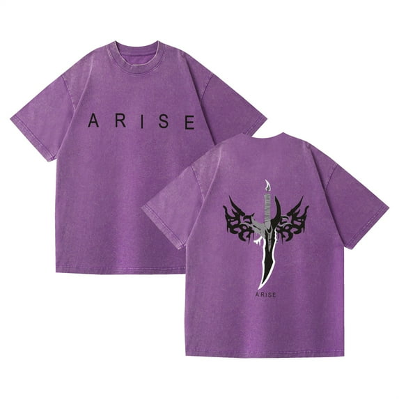 Duoxingbao Anime Solo Leveling New Washed Distressed Retro Short-Sleeve ...