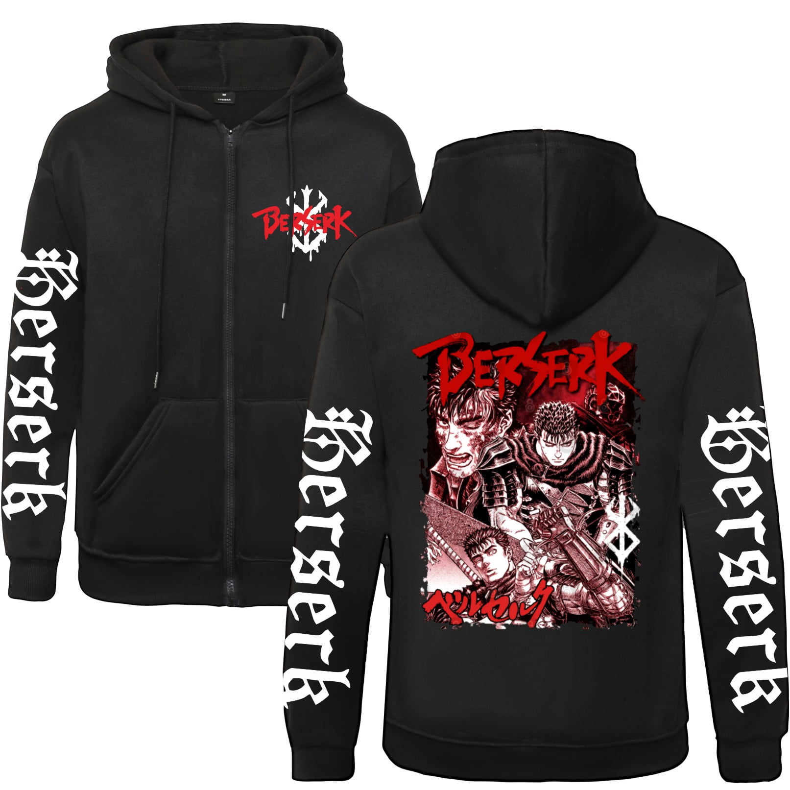 Duoxingbao Berserk Hoodie Zipper Anime 3D Japanese Cosplay Sweatshirt ...
