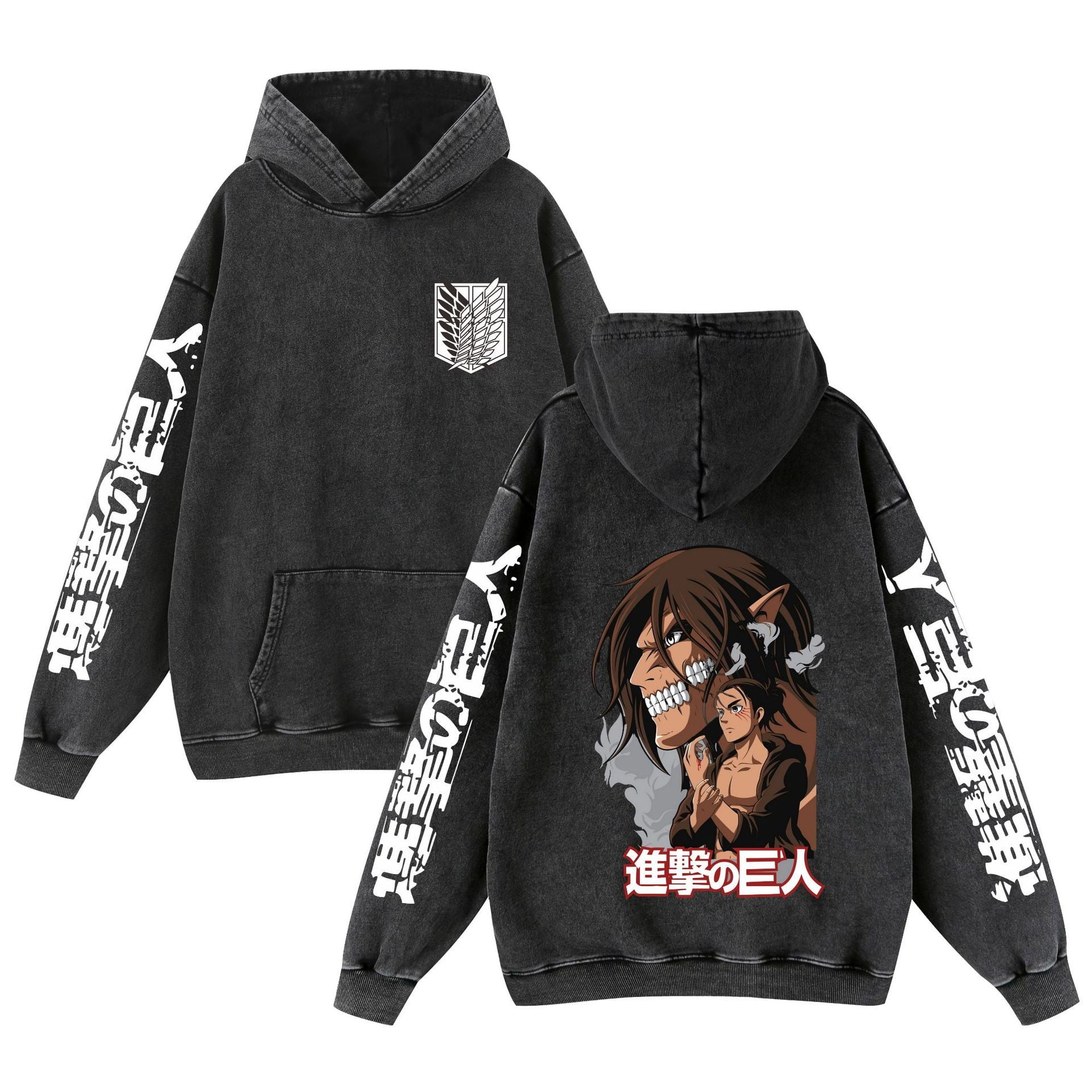 Duoxingbao Cross-border Attack on Titan Wings of Liberty Casual Washed ...