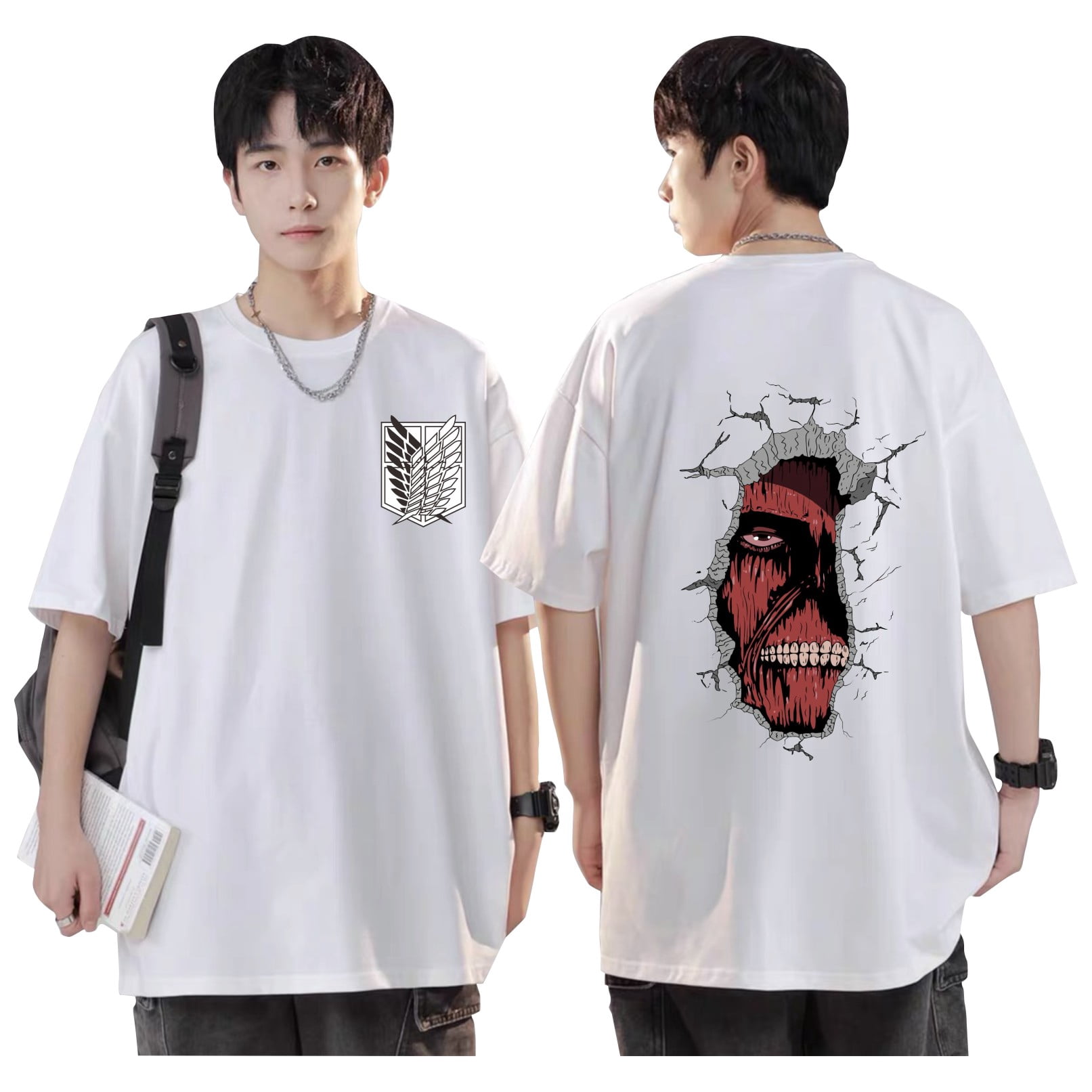 Duoxingbao Cross-border Attack on Titan anime short-sleeved hoodie - a ...