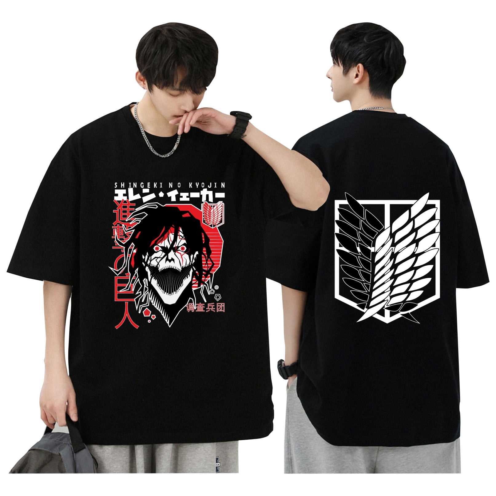 Duoxingbao Cross-border Attack on Titan anime short-sleeved hoodie - a ...