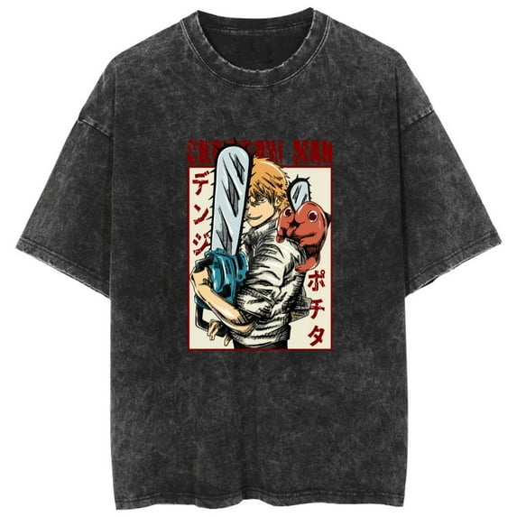 Duoxingbao Cross-border street-style washed anime chainsaw man casual ...