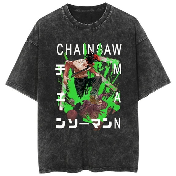 Duoxingbao Cross-border street-style washed anime chainsaw man casual ...