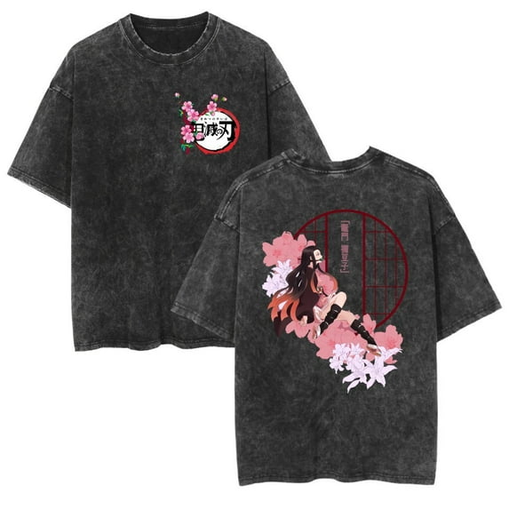Duoxingbao Cross-border washed T-shirt Demon Slayer anime new Harajuku ...