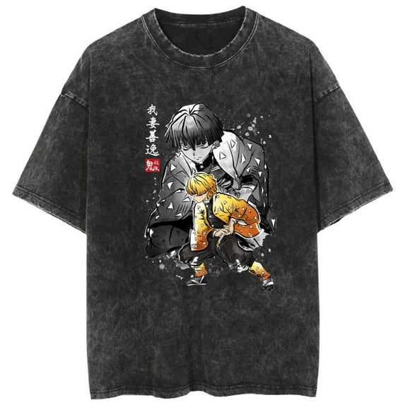 Duoxingbao Cross-border washed T-shirt Demon Slayer anime new Harajuku ...