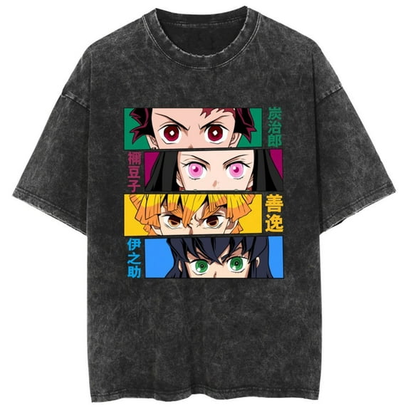 Duoxingbao Cross-border washed T-shirt Demon Slayer anime new Harajuku ...
