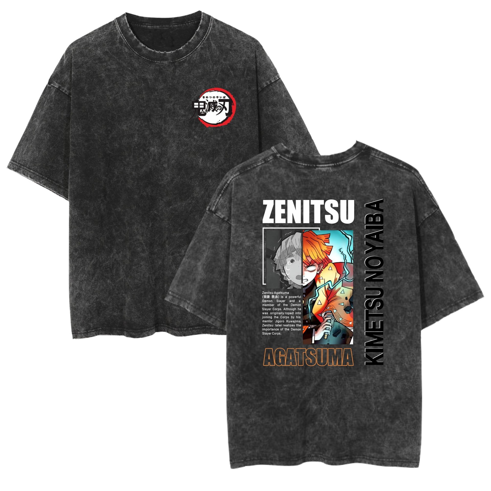 Duoxingbao Demon Slayer Print Hot Selling Washed Short-Sleeve Loose ...