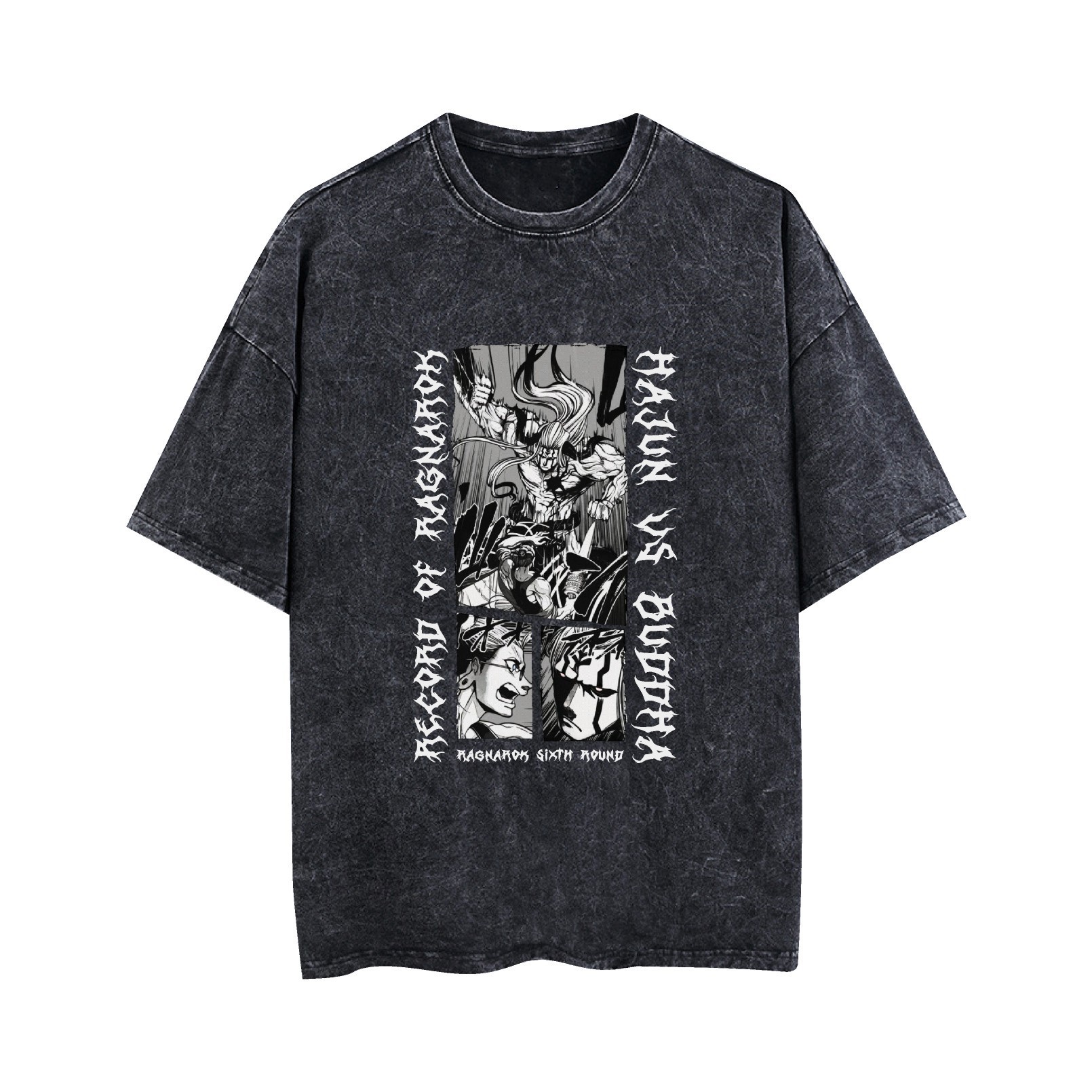 Duoxingbao Distressed washed T-shirt Valkyrie of the End anime-themed ...