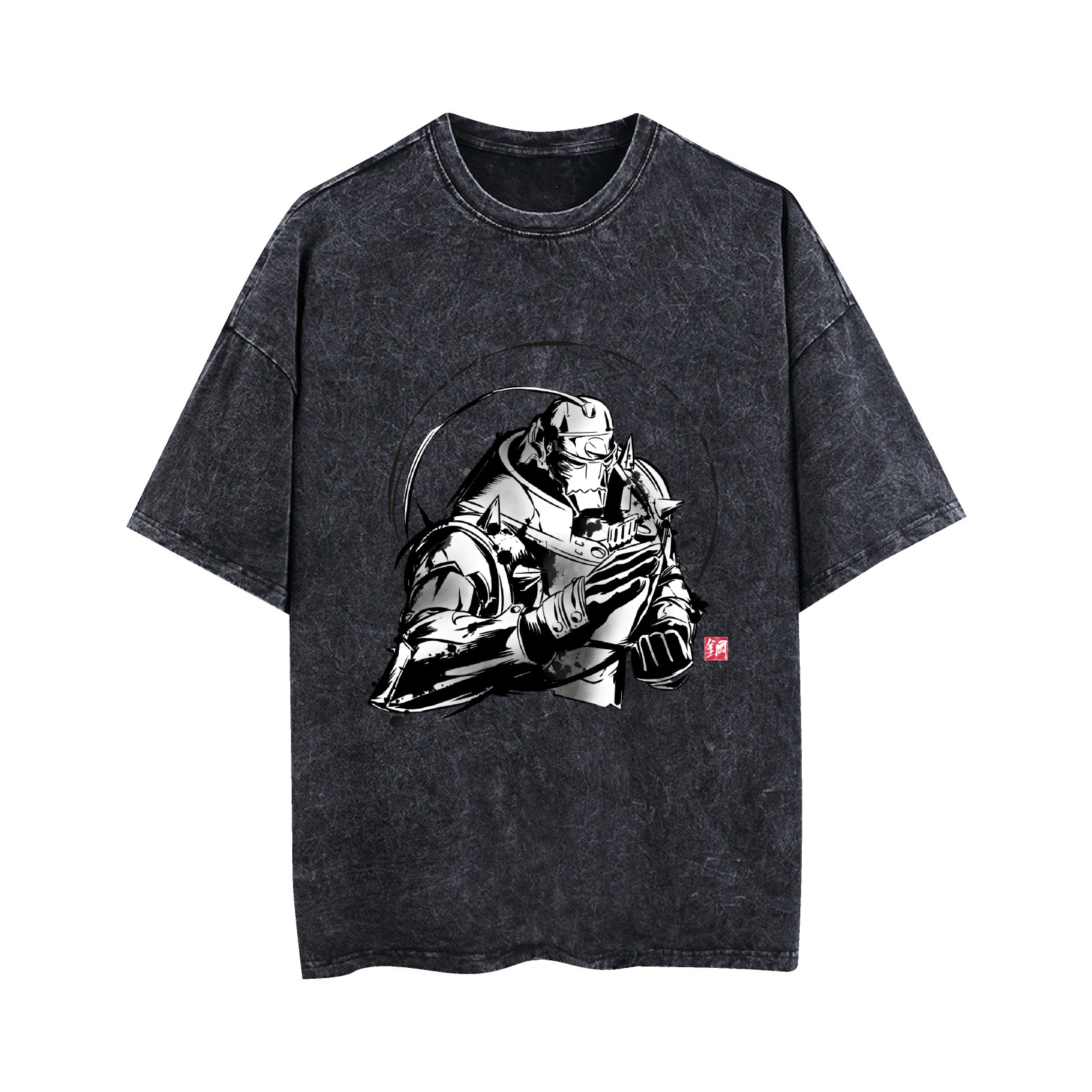 Duoxingbao Fullmetal Alchemist T-shirt Retro Washed Cotton Breathable ...