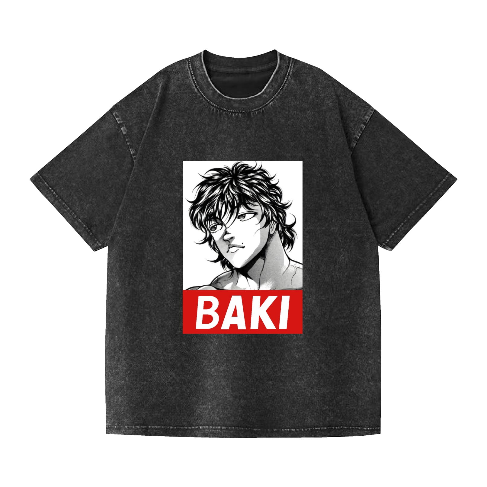 Duoxingbao Hanma Baki The Grappler Gym pure cotton summer retro washed ...