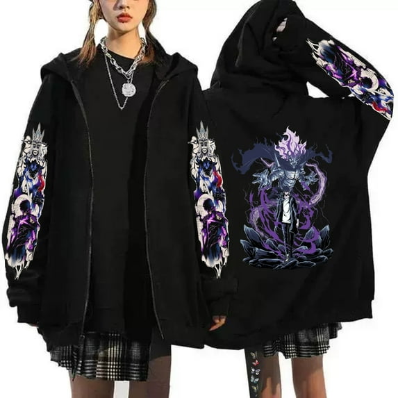 Duoxingbao Hot-selling Solo Leveling Cartoon Print Fashion Loose Zip-Up ...