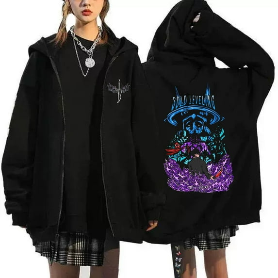 Duoxingbao Hot-selling Solo Leveling Cartoon Print Fashion Loose Zip-Up ...