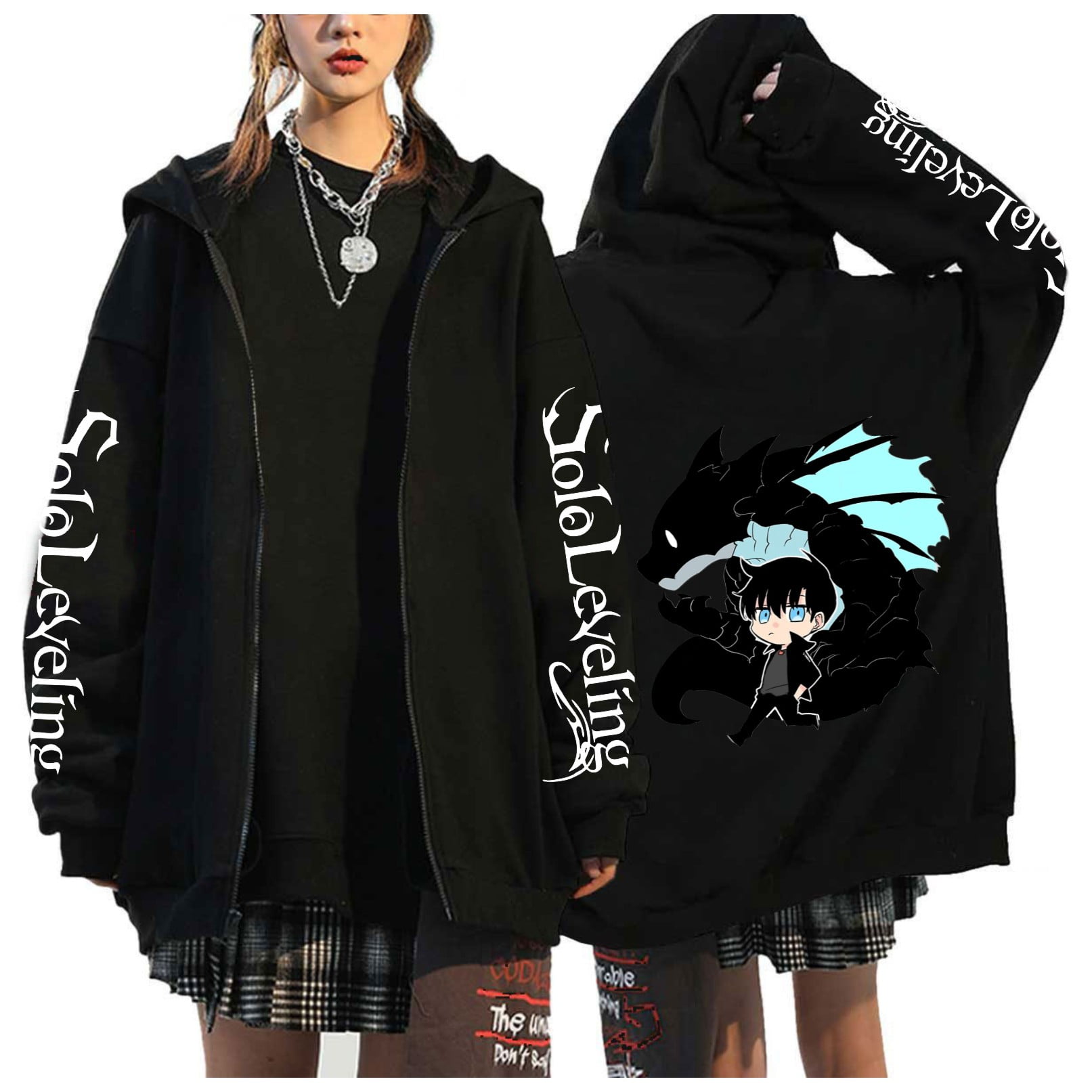 Duoxingbao Japanese anime solo leveling print sweatshirt hoodie top ...