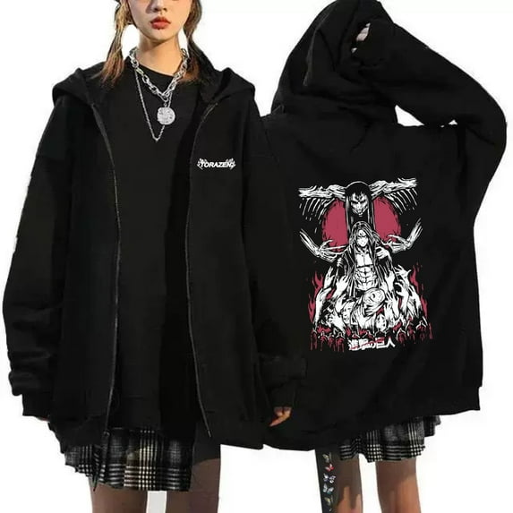 Duoxingbao New ATTACK ON TITAN Cotton Zip-Up Hooded Sweatshirt for Men ...
