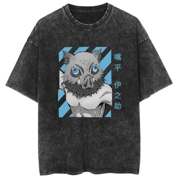 Duoxingbao New export style washed T-shirt anime Demon Slayer loose ...