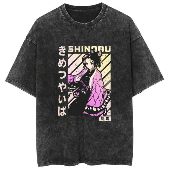 Duoxingbao Washed T-shirt Demon Slayer anime style new Harajuku loose ...