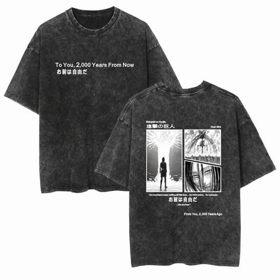 Duoxingbao Washed T-shirt cross-border ATTACK ON TITAN merchandise ...