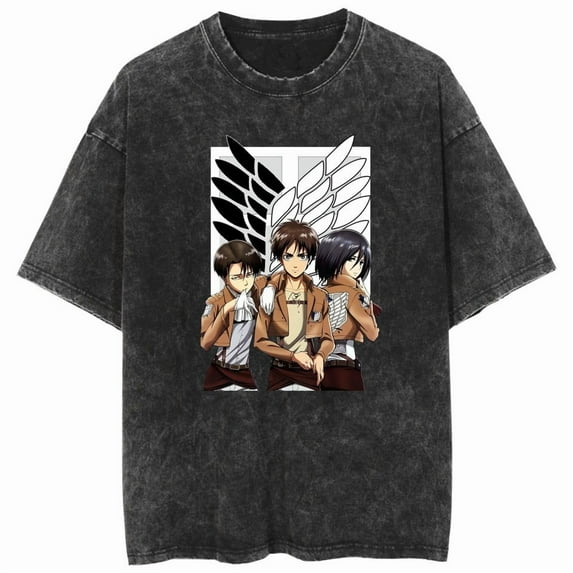 Duoxingbao Washed T-shirt cross-border ATTACK ON TITAN merchandise ...