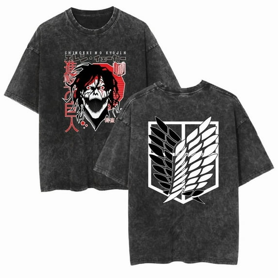 Duoxingbao Washed T-shirt cross-border ATTACK ON TITAN merchandise ...