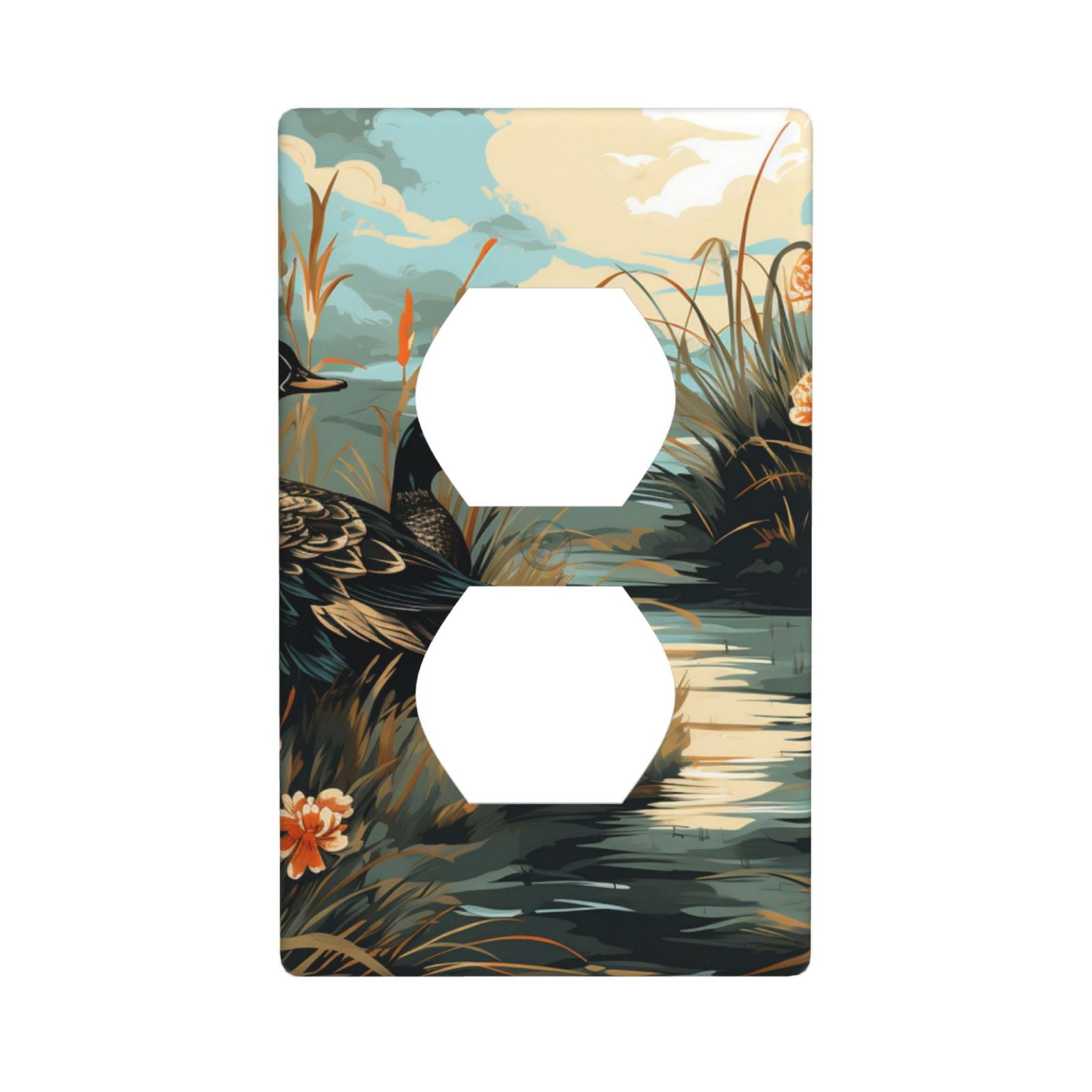 Duplex Light Switch Wall Plate 1-Gang Single Decorative Receptacle ...