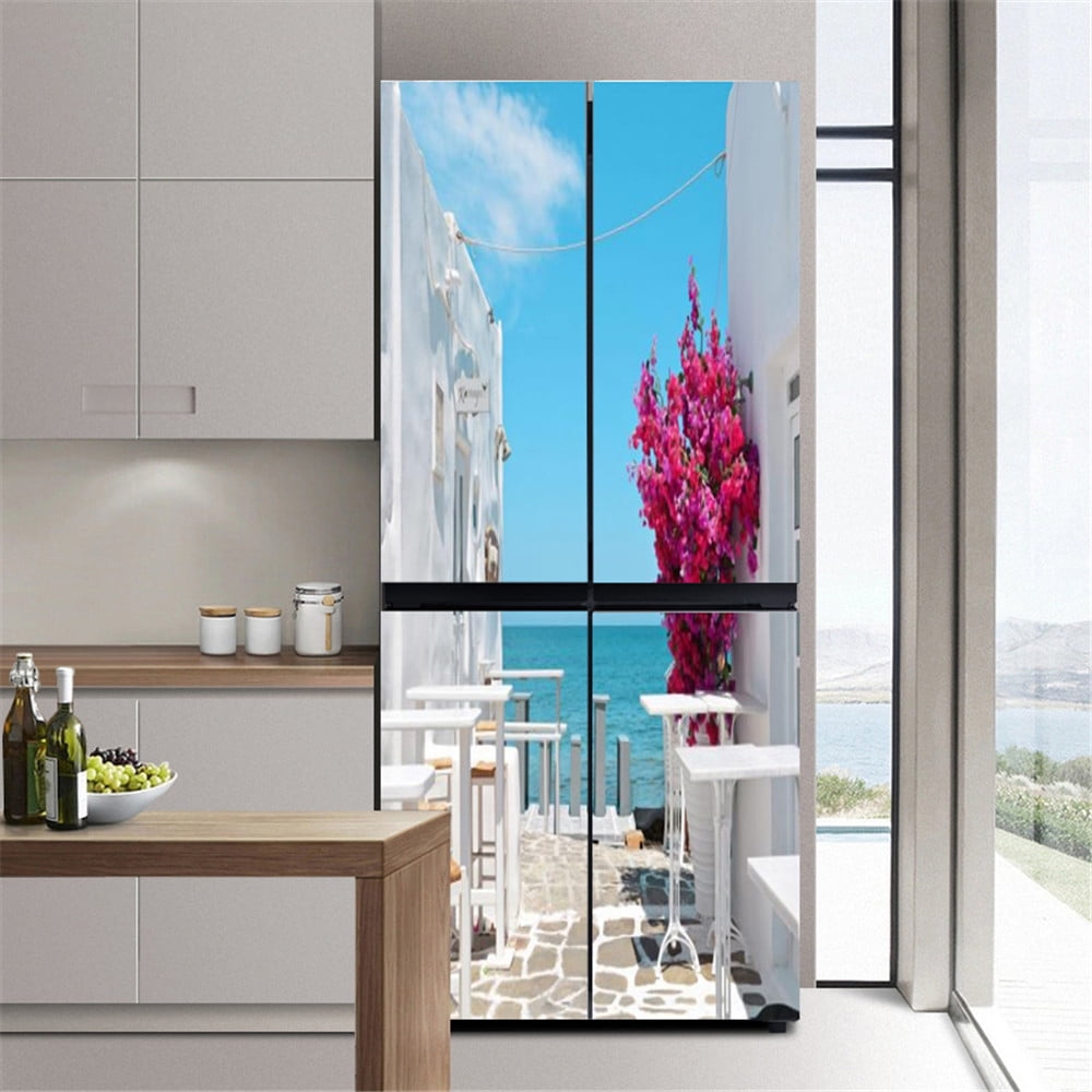 Duplex Refrigerator Sticker 3 4 Doors Freezer Wallpaper Vinyl Natural ...