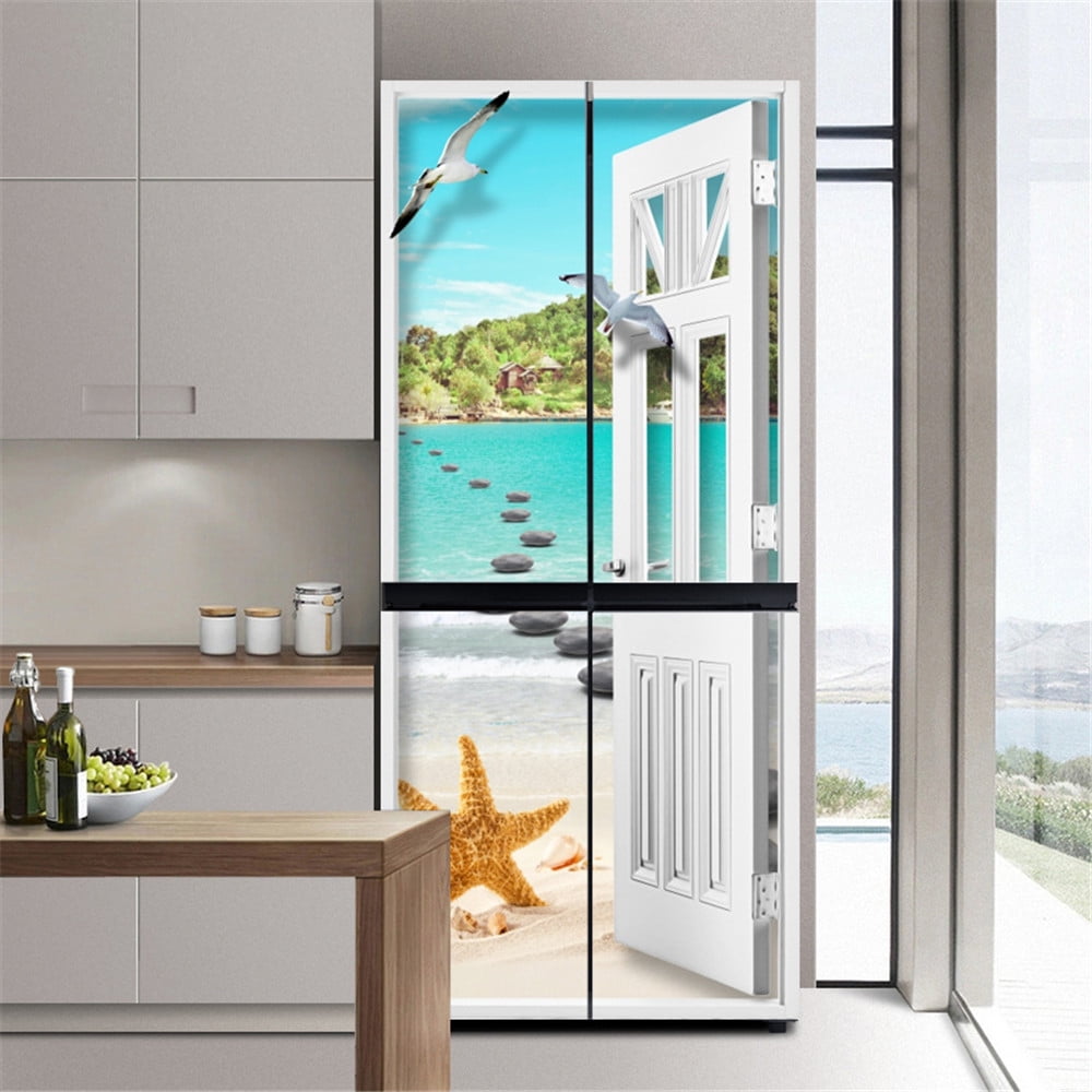 Duplex Refrigerator Sticker 3 4 Doors Freezer Wallpaper Vinyl Natural ...